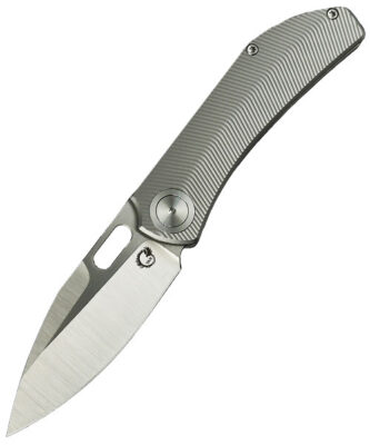 Chevron – Full Titanium Front Flipper with Thumb Hole – Yan Knives
